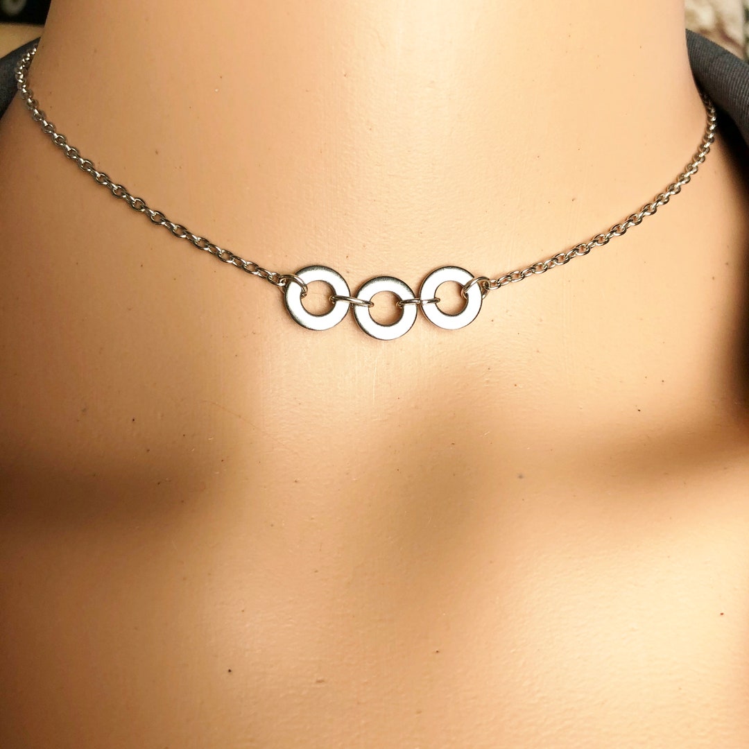 Discreet Public Day Collar Submissive Original Choker Trio Triple ...
