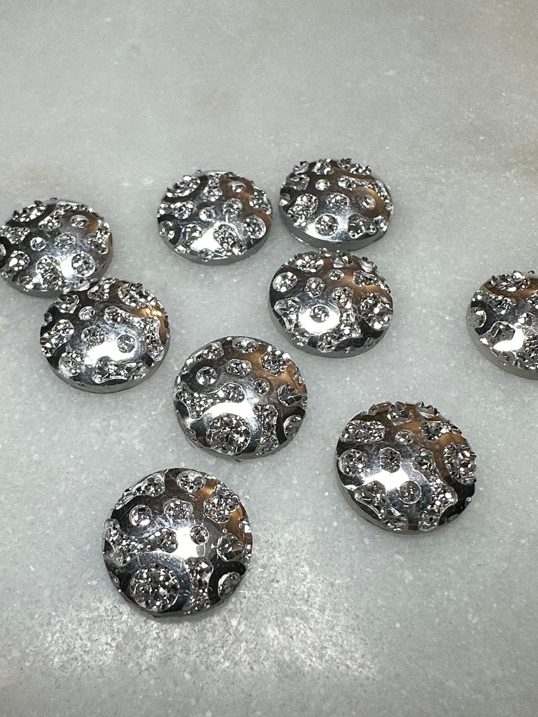 9pcs 12mm Silver Geo Resin Cabochon-wholesale-store - Etsy