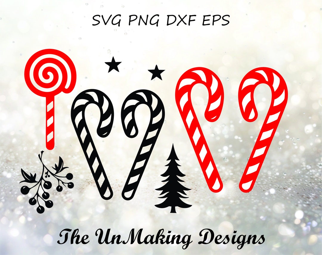 Candy Cane SVG, Candy Canes Clipart, Candy Cane with Bow, Christmas SVG ...