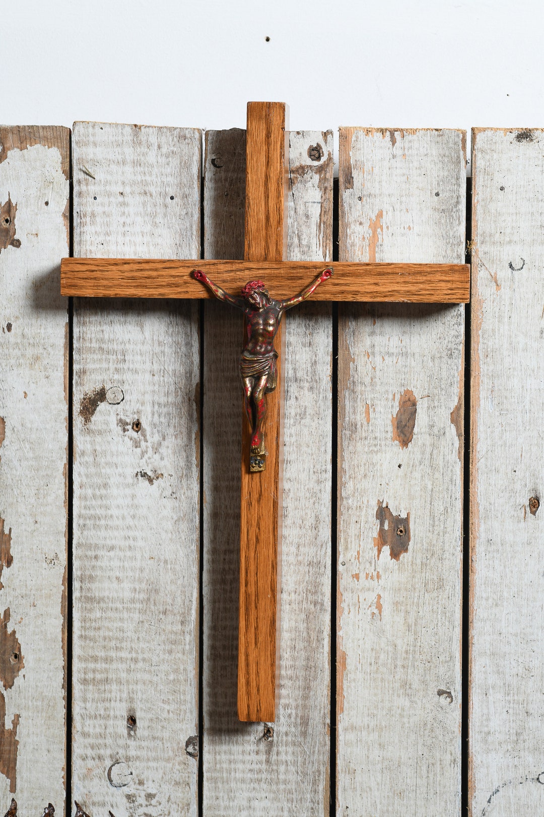 This is a Large Classic Midcentury Crucifix Made of Solid Wood Cross ...