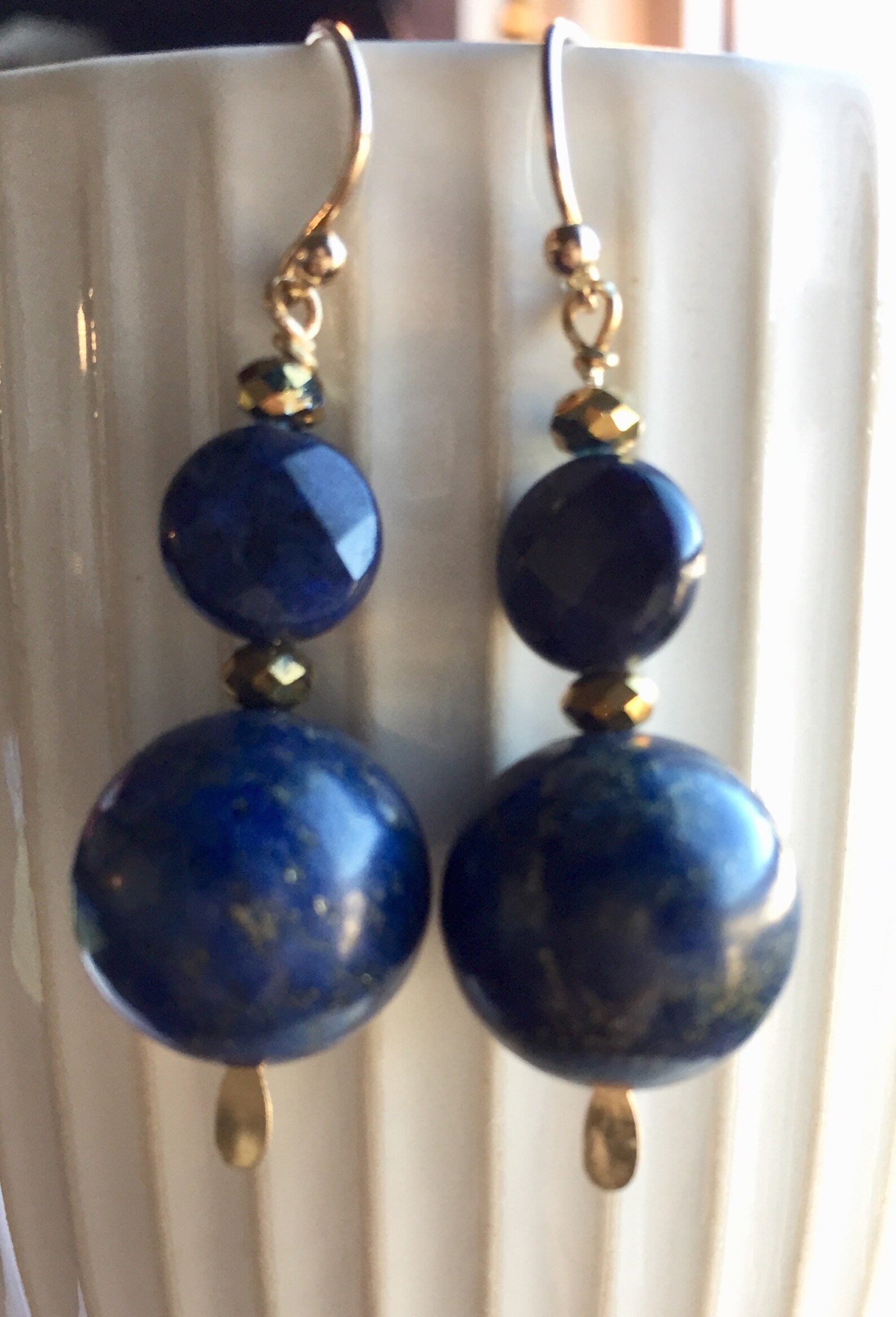 LAPIS LAZULI Drop EARRINGS Large Lapis Lazuli Gemstone Drop - Etsy