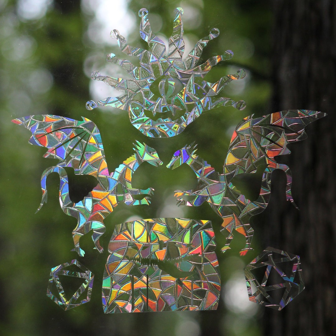 Dragons, Beholder, Mimic, D8, D20 Rainbow Prism Window Decals - Set of ...