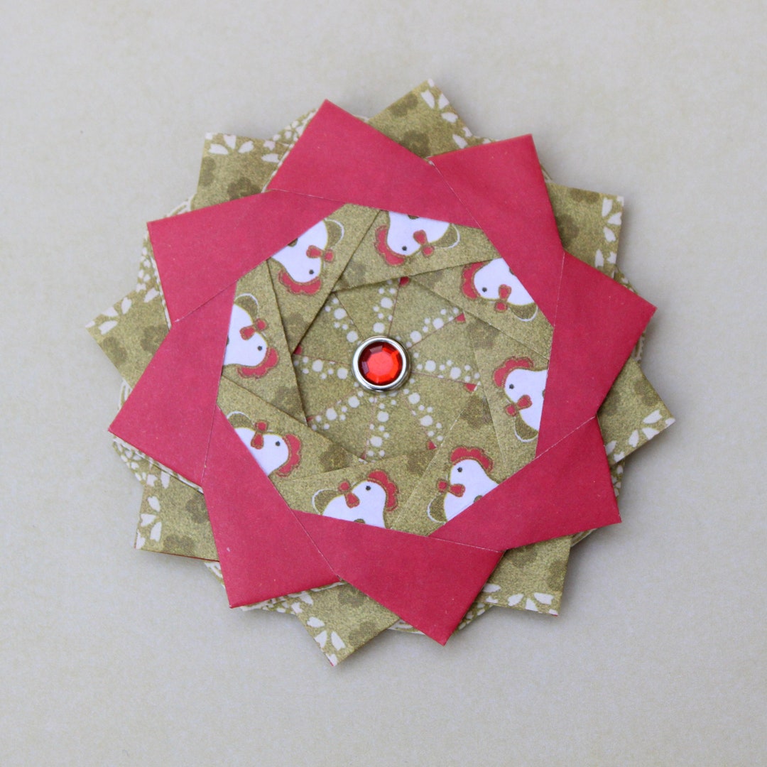 Chickens Origami Rosette Magnet - Etsy