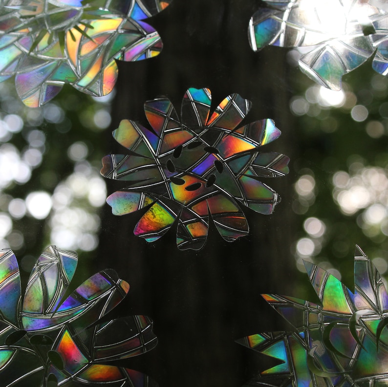 Pinwheel Flowers Rainbow Prism Window Decals Set of 12 - Etsy