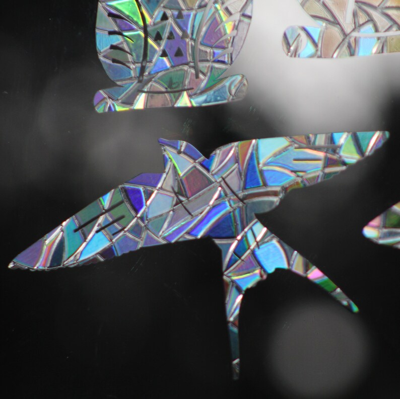 Birds Rainbow Prism Window Decals Set of 8 Prevent Bird | Etsy