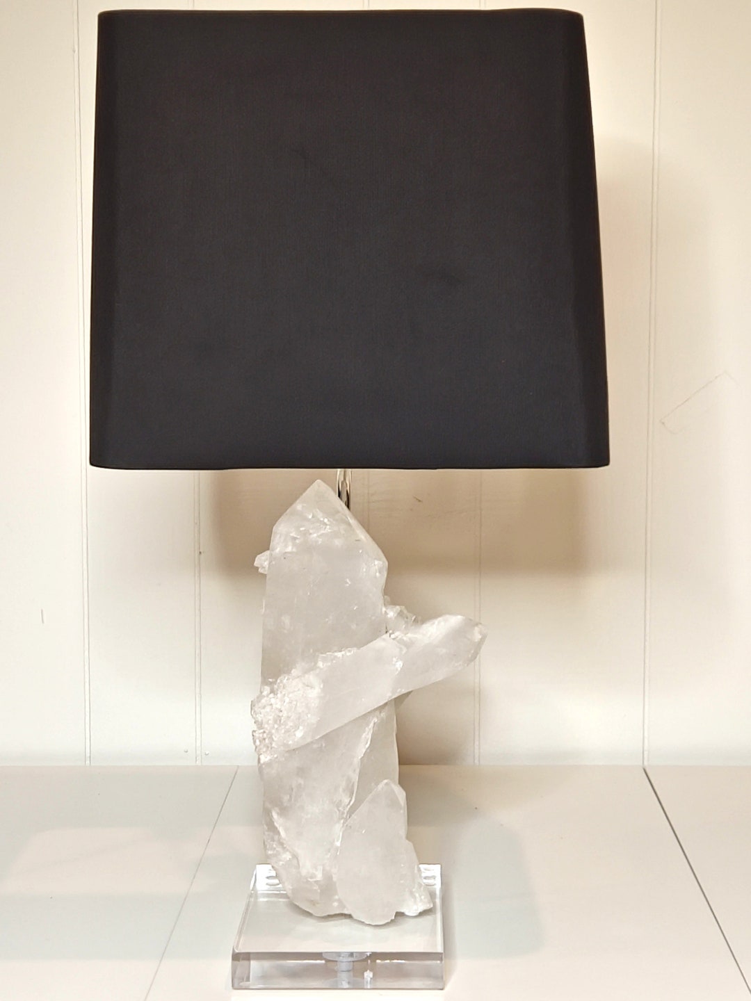 White Quartz Crystal Designer Lamp "doris" -- Mineral Specimen Lamp ...