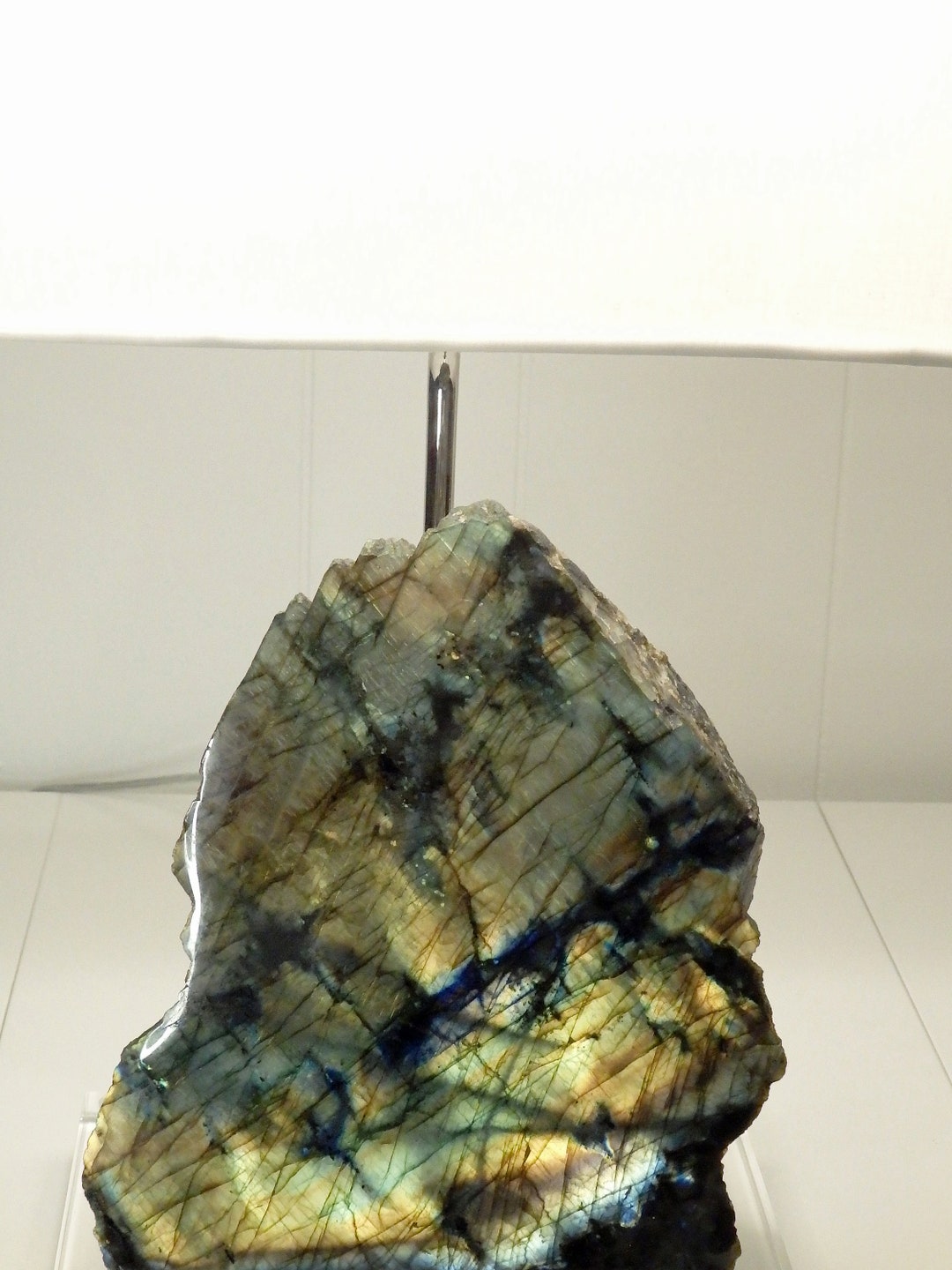 Labradorite (spectrolite) Rock Crystal Designer Lamp "goldie ...