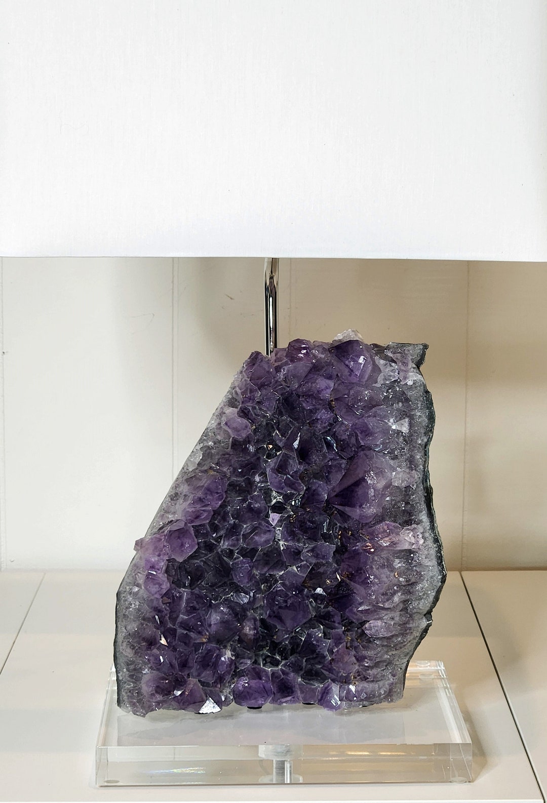 Natural Amethyst Designer Rock Crystal Lamp "margo" -- Crystal Lamp ...