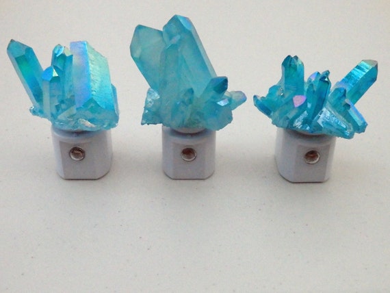 Aqua Aura Quartz Crystal LED Gemstone Sensor Night Light - Etsy