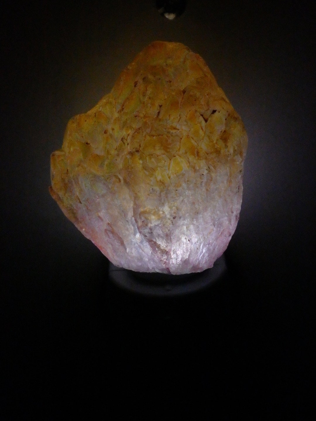 Orange Aura Rose Quartz Crystal LED Gemstone Night Light With Light ...