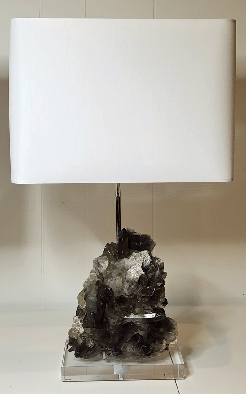 Pair of Smoky Quartz Crystal Designer Table Lamps "juliet" and ...