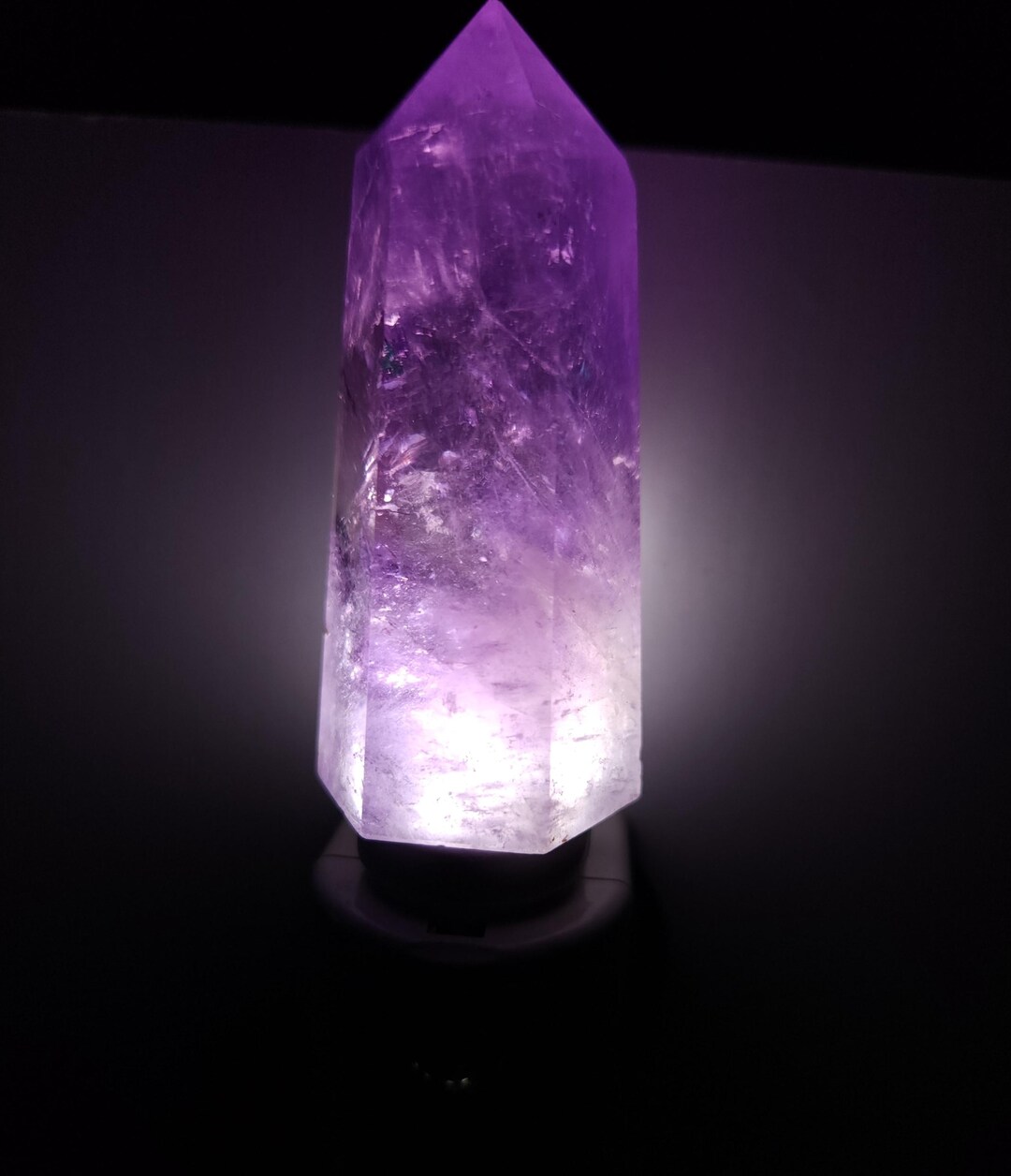 Amethyst Crystal Tower LED Gemstone Night Light With Light Sensor ...