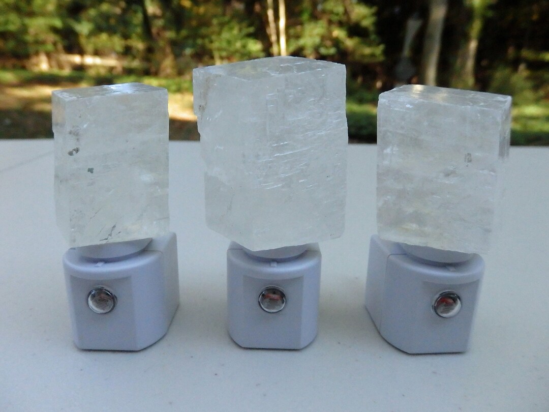 Iceland Spar Calcite Crystal LED Gemstone Sensor Night Light Crystals ...