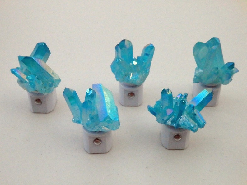 Aqua Aura Quartz Crystal LED Gemstone Sensor Night Light - Etsy