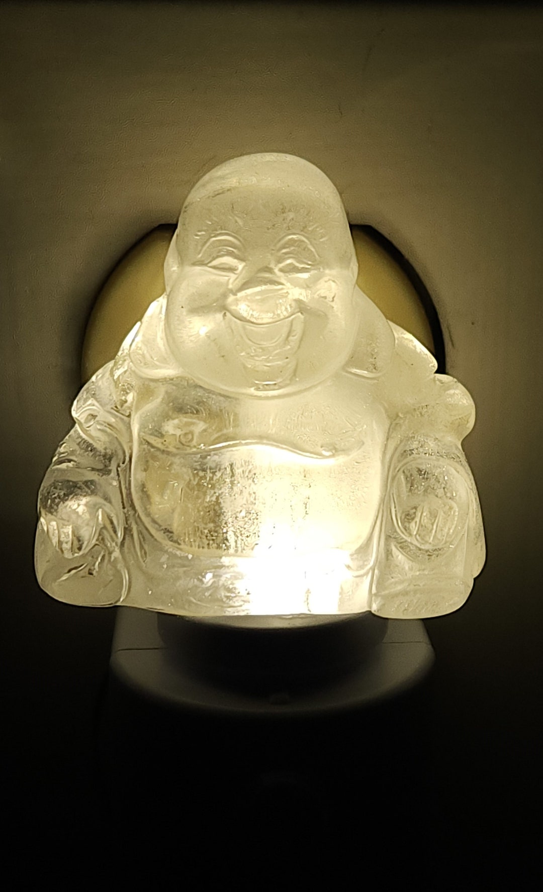Carved Buddha LED Light Sensor Night Light in White Quartz or Rose ...