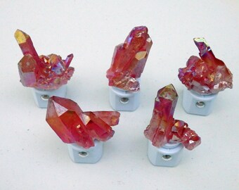 Aqua Aura Quartz Crystal LED Gemstone Sensor Night Light Crystals ...