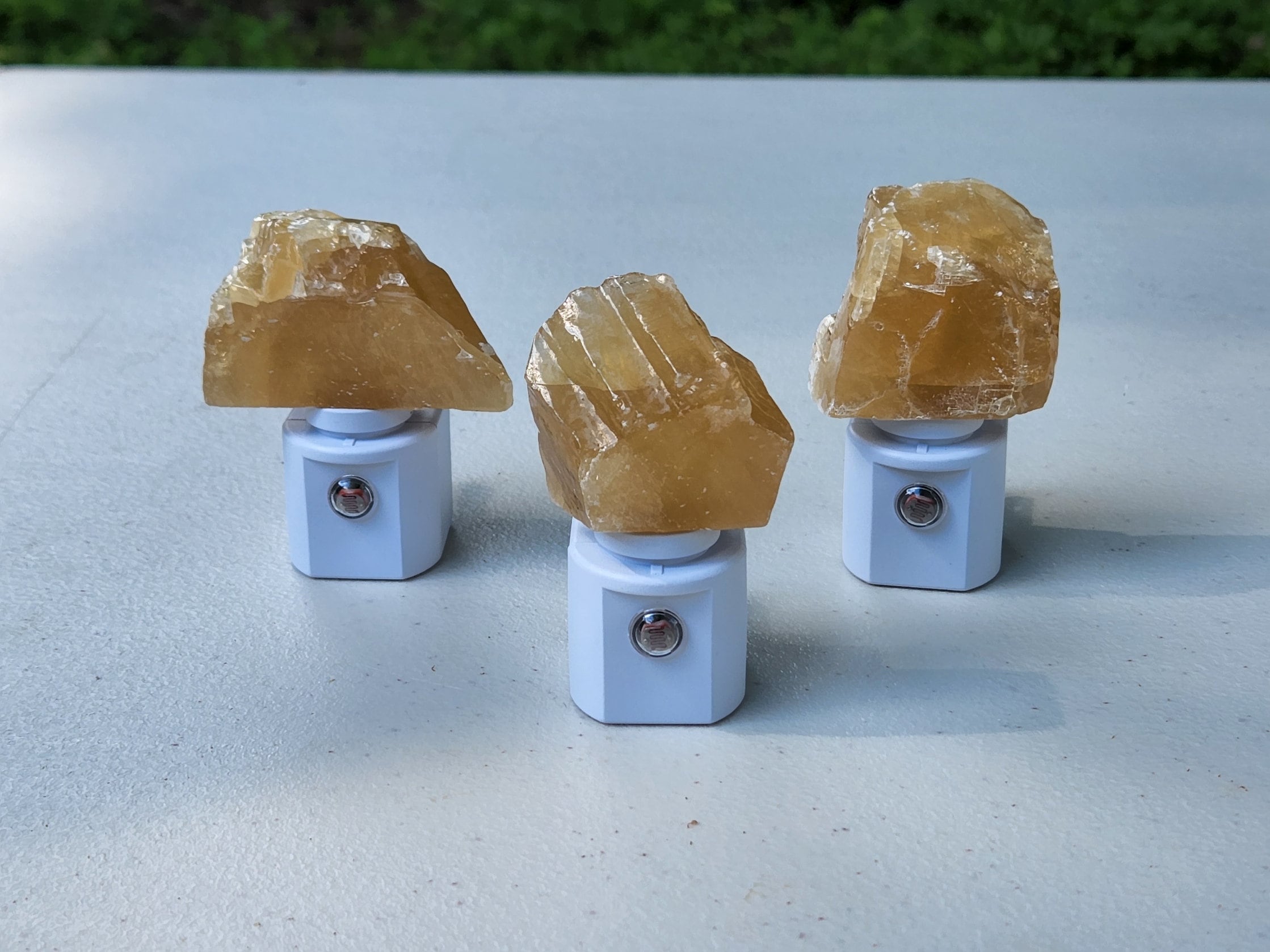 Amber Calcite Crystal LED Night Light "rough" With Light Sensor - Sold ...