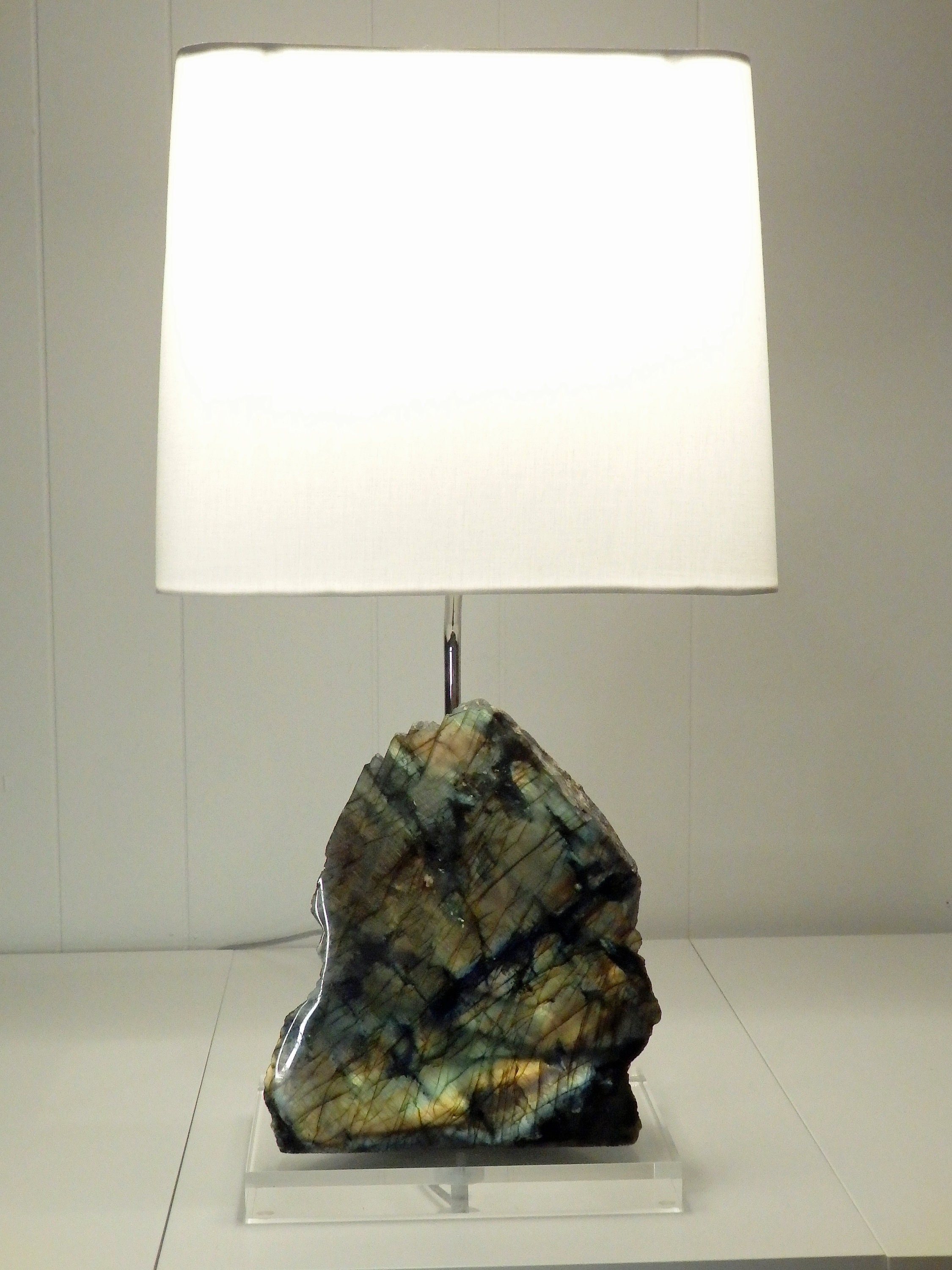 Labradorite spectrolite Rock Crystal Designer Lamp | Etsy