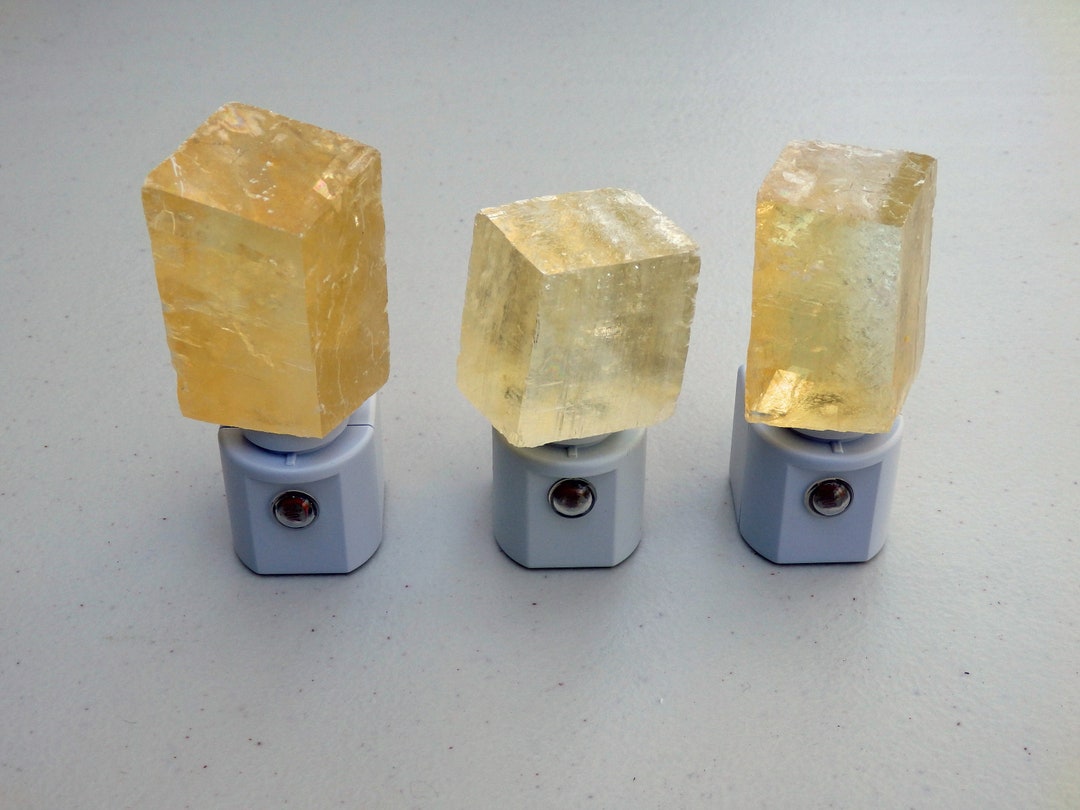 Honey Amber Calcite Spar LED Gemstone Light Sensor Night Light Crystals ...