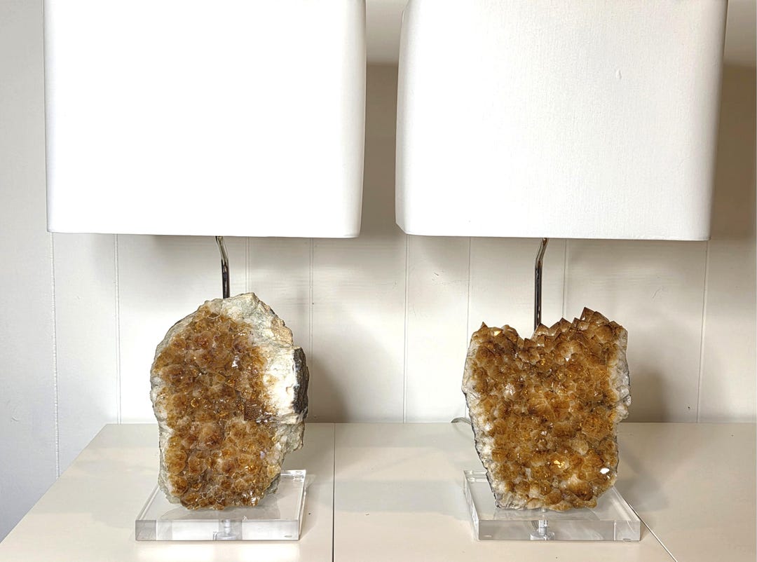 Pair of Brazilian Citrine Lamps - "daria" and "dawn" -- Designer ...