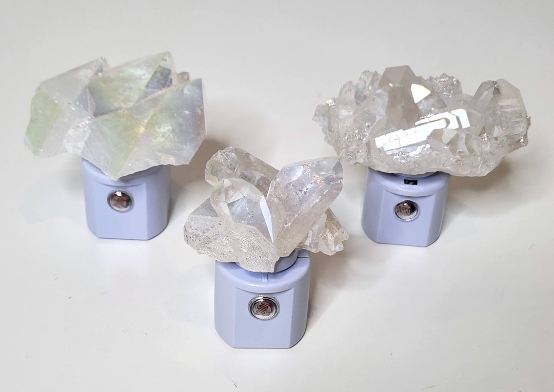 Angel Aura Quartz Crystal Cluster LED Night Light With Light Sensor ...