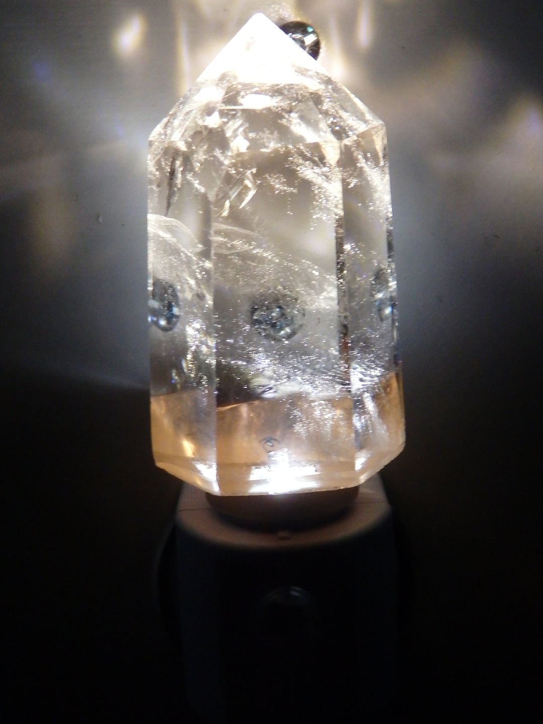 Smoky Quartz Crystal Obelisk Tower LED Night Light With Light Sensor ...