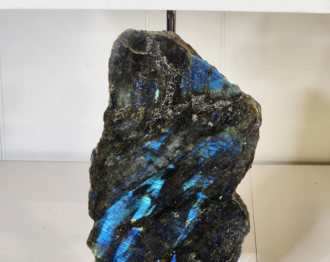 Labradorite (spectrolite) Rock Crystal Designer Lamp 