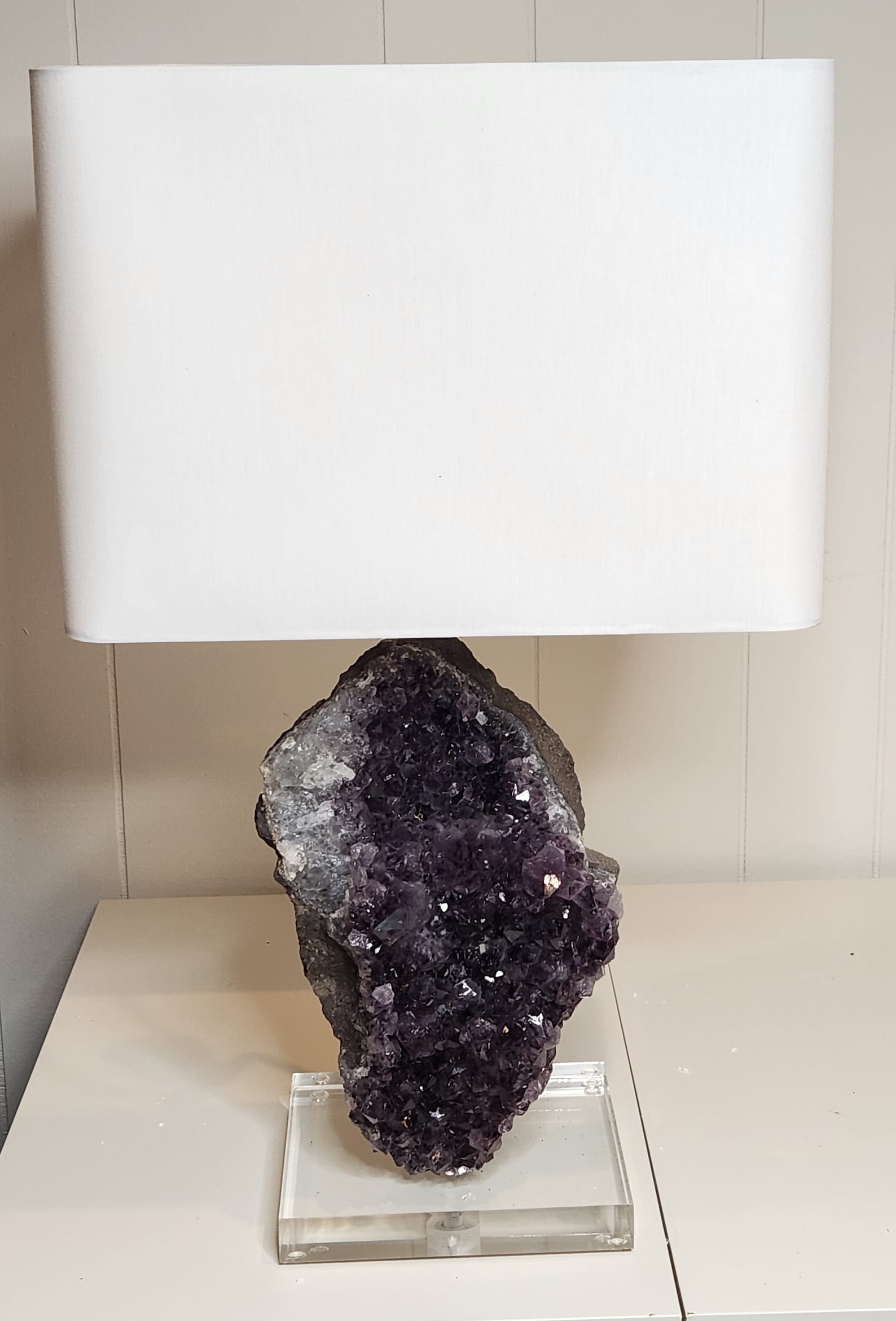 Natural Amethyst Designer Rock Crystal Lamp "sheila" -- Crystal Lamp ...