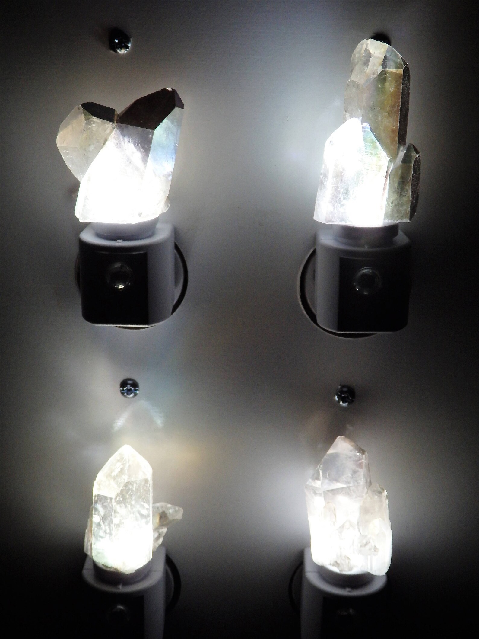 Titanium Quartz Rainbow Aura Crystal LED Gemstone Sensor Night | Etsy