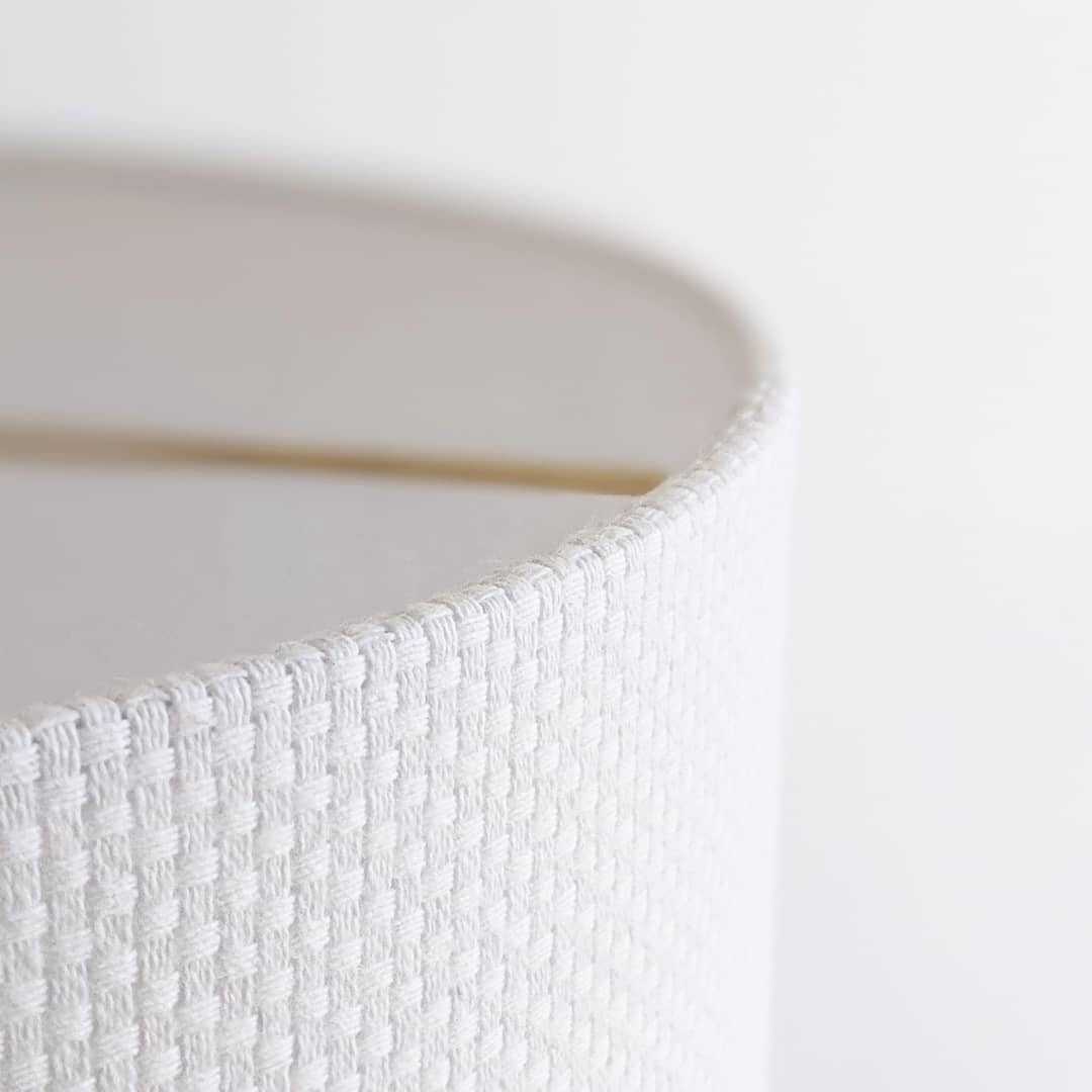 Handmade Lamp Shade in Bright White Crosshatch Fabric | Bright White ...
