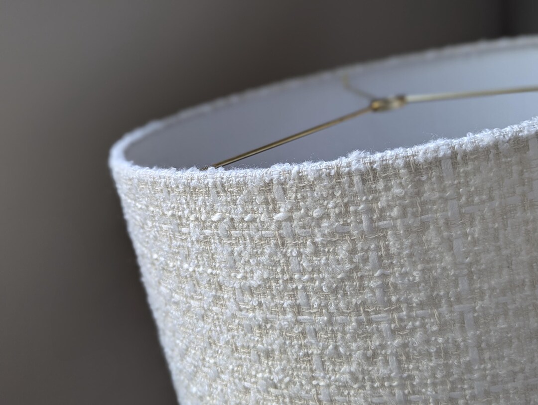 Retro Tweed Boucle Lamp Shade: Custom Size Drum Shade With Spider ...