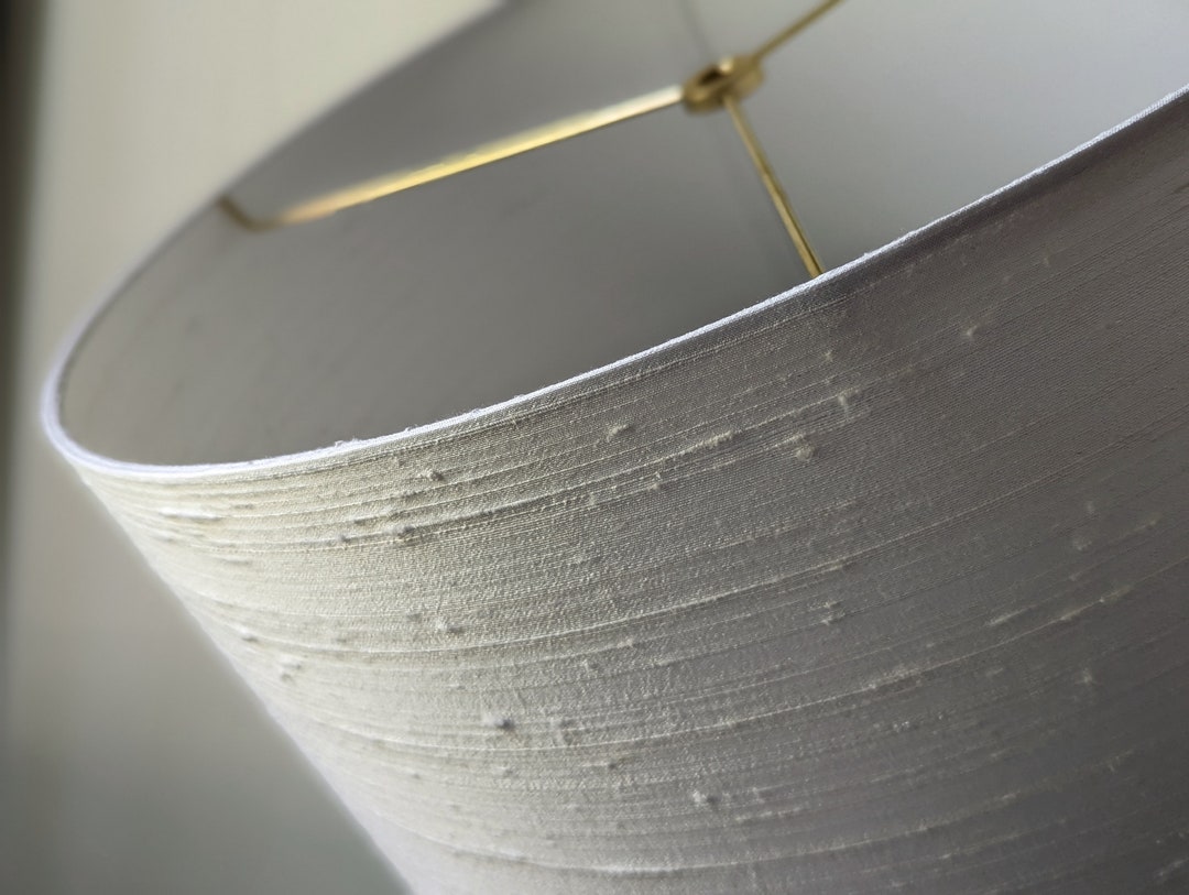 Silk Lamp Shade | Custom Lamp Shade With Spider Washer | Midcentury ...