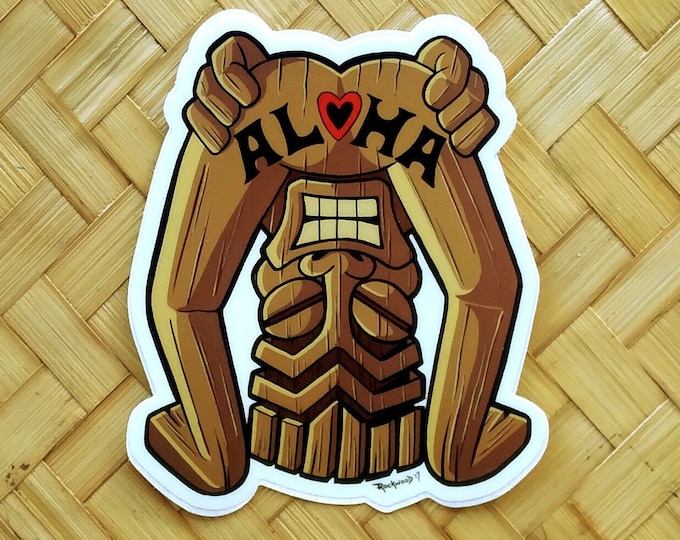 Aloha Tiki Sticker Tiki Sticker Aloha Hawaii Sticker Die | Etsy