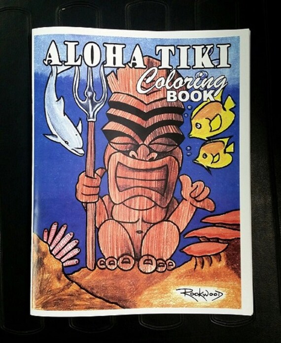 Aloha Tiki Coloring Book Coloring Book Ocean Coloring Book - Etsy