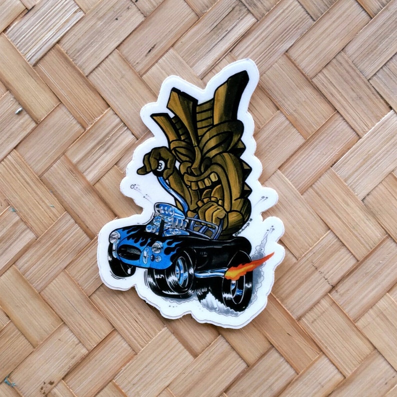 Tiki Hot Rod Sticker, Polynesian Sticker, Hot Rod Sticker, Cobra ...