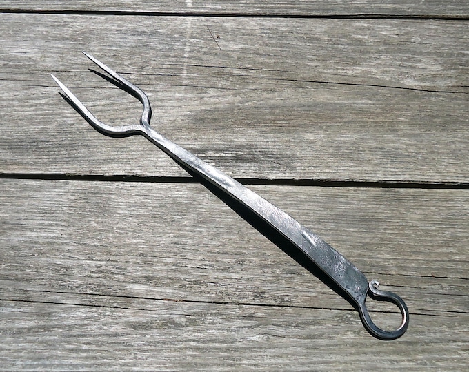 Large Forged Steak Fork, Metal Grill Tools, Wrought Iron Grill Set ...