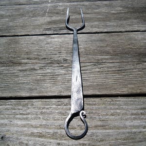 Large Forged Steak Fork, Metal Grill Tools, Wrought Iron Grill Set ...