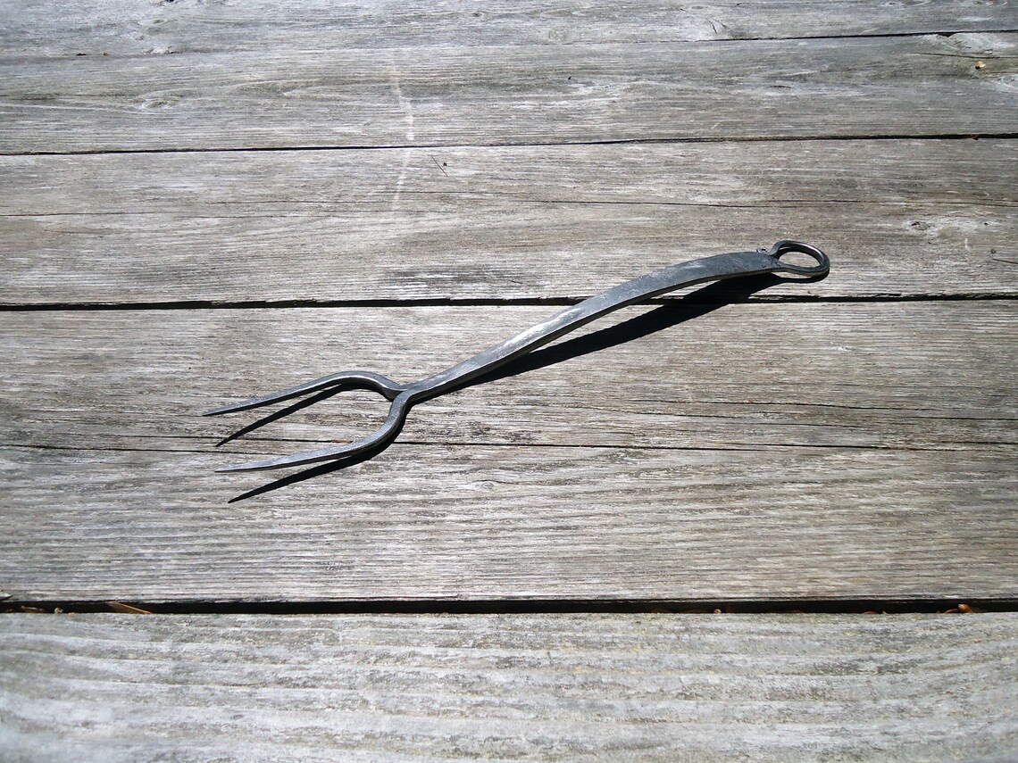 Large Forged Steak Fork Metal Grill Tools Wrought Iron Grill - Etsy