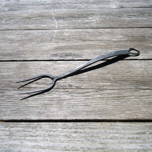 Large Forged Steak Fork, Metal Grill Tools, Wrought Iron Grill Set ...