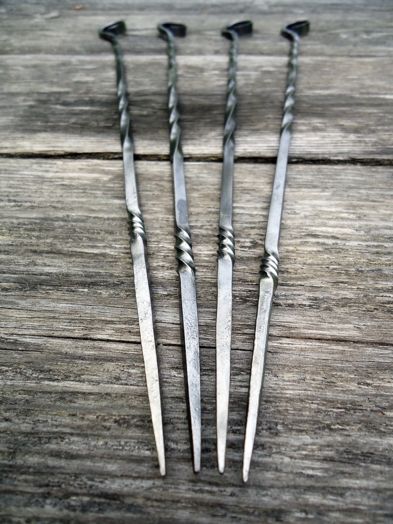 BBQ Skewer Hand Forged Grill Tools Shish Kebab Metal | Etsy