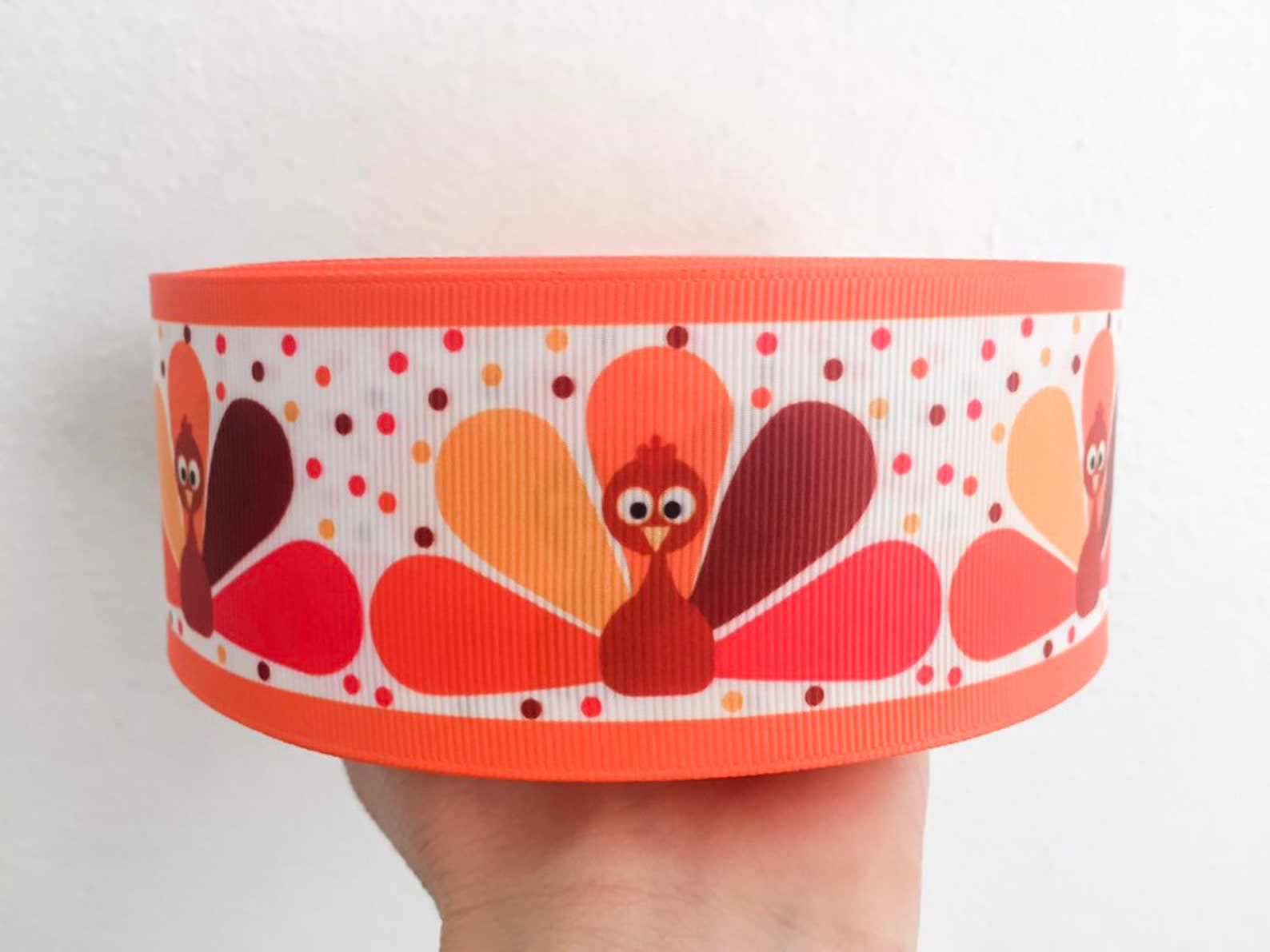 Thanksgiving Ribbon Turkey Ribbon Wide Grosgrain Ribbon - Etsy