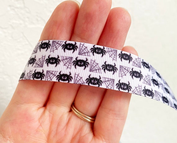 Halloween Ribbon Spider Ribbon Spider Web Ribbon Grosgrain | Etsy