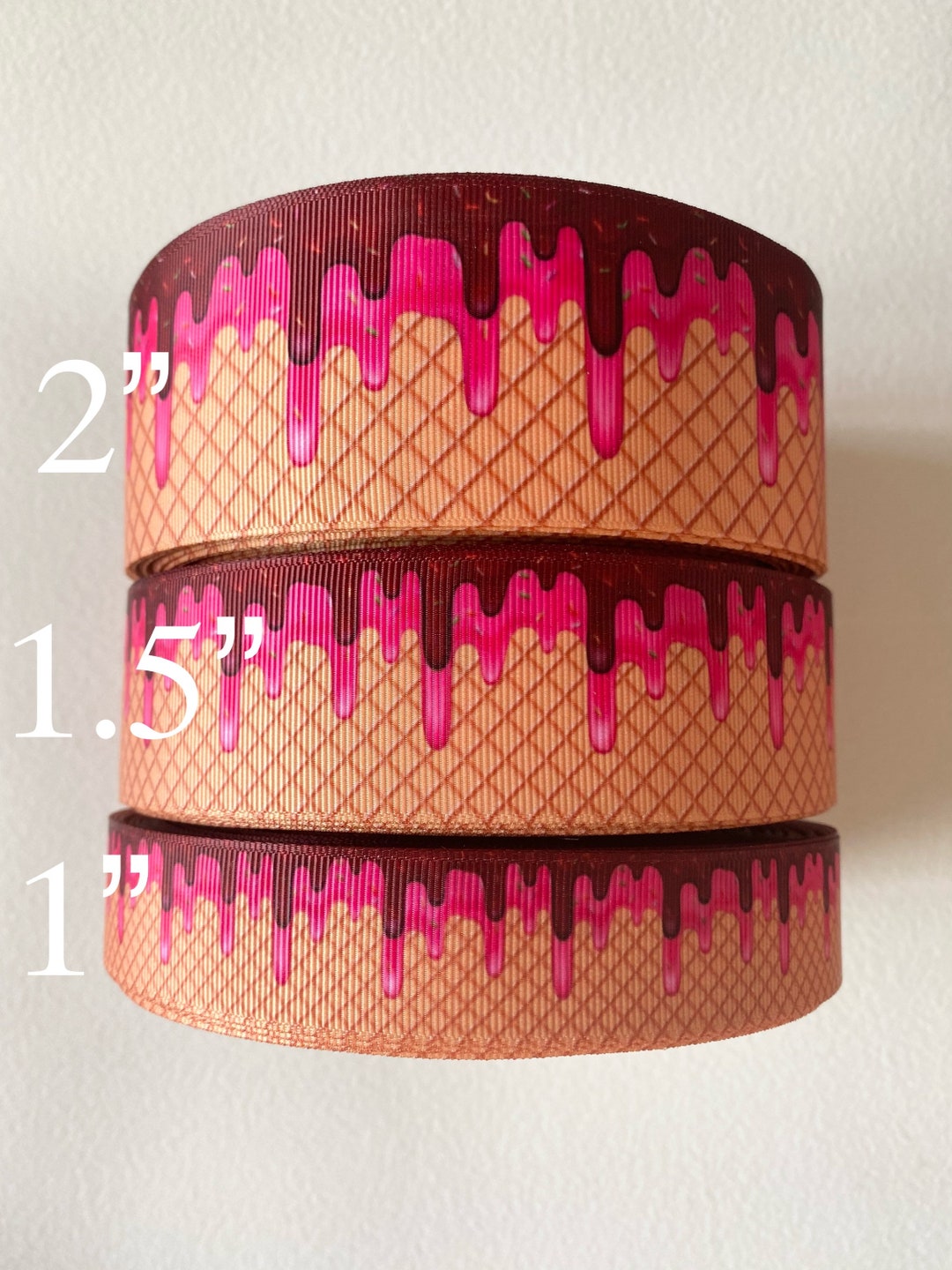 Ice cream ribbon, Waffle cone ribbon, Wide ice cream ribbon, Grosgrain ...