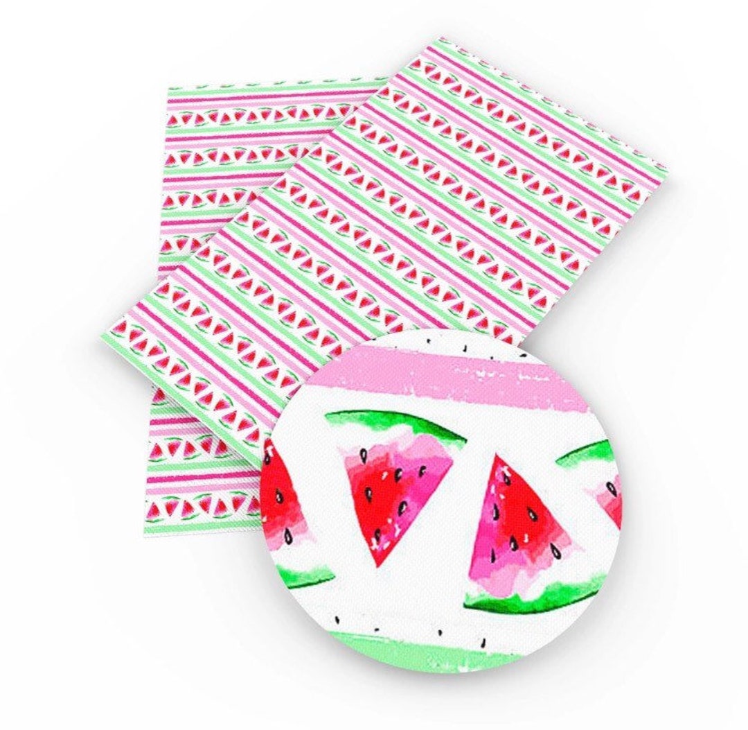 Watermelon Faux Leather, Watermelon Leather Sheet, Watermelon Faux ...