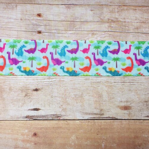 Dinosaur Ribbon 1.5 Inch Grosgrain Ribbon Hair Bow Making | Etsy