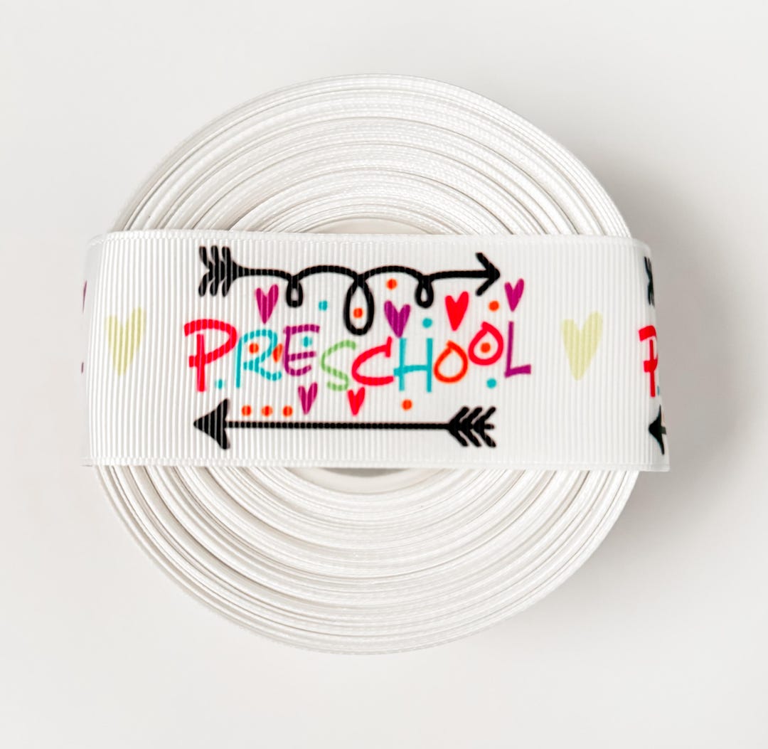 Back to School Ribbon, Preschool Ribbon, Wide Grosgrain Ribbon, School ...