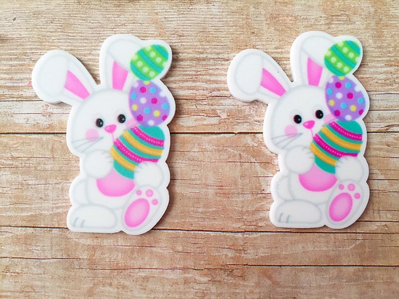 Easter bunny flat backs Easter bunny resin Easter bow | Etsy