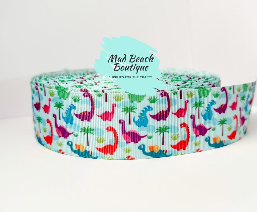 Dinosaur Ribbon, 1.5 Inch Grosgrain Ribbon, Hair Bow Making, Wide ...