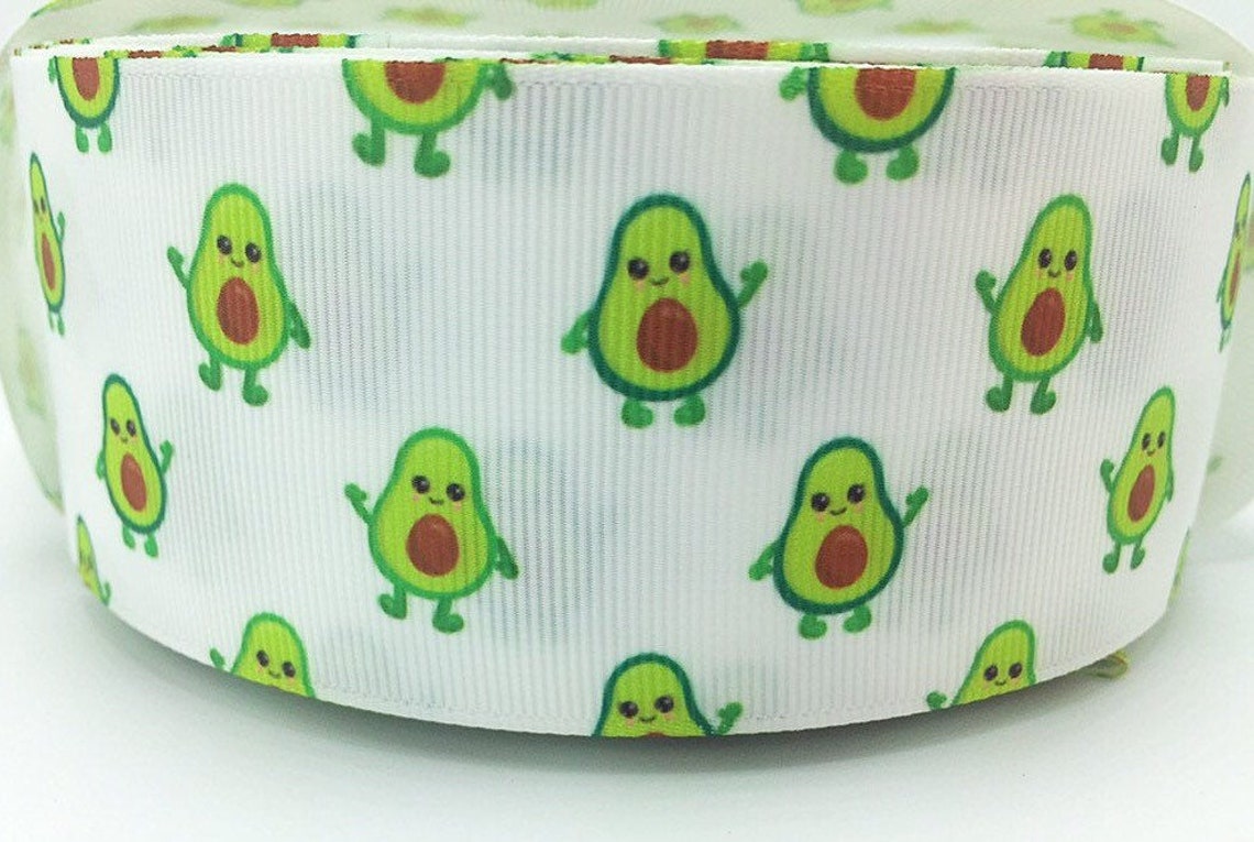 Avocado Ribbon Avocado Print Ribbon 2 Inch Avocado Ribbon | Etsy