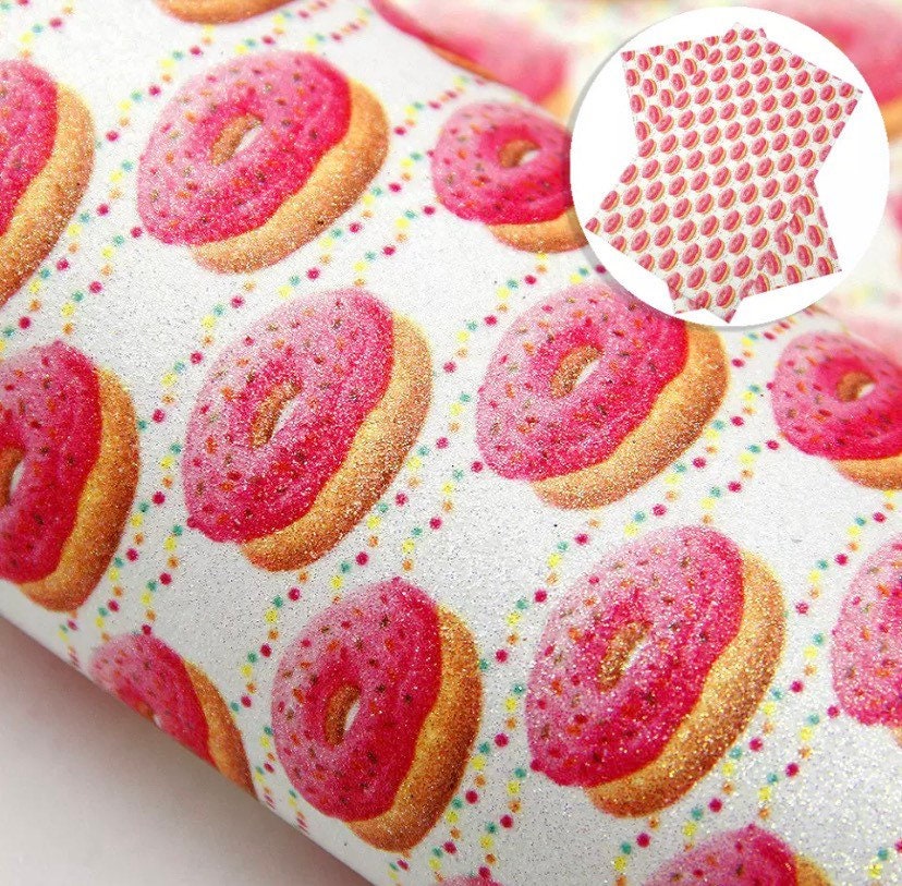 Sparkly donut fabric sheet Donut fabric sheets Doughnut | Etsy